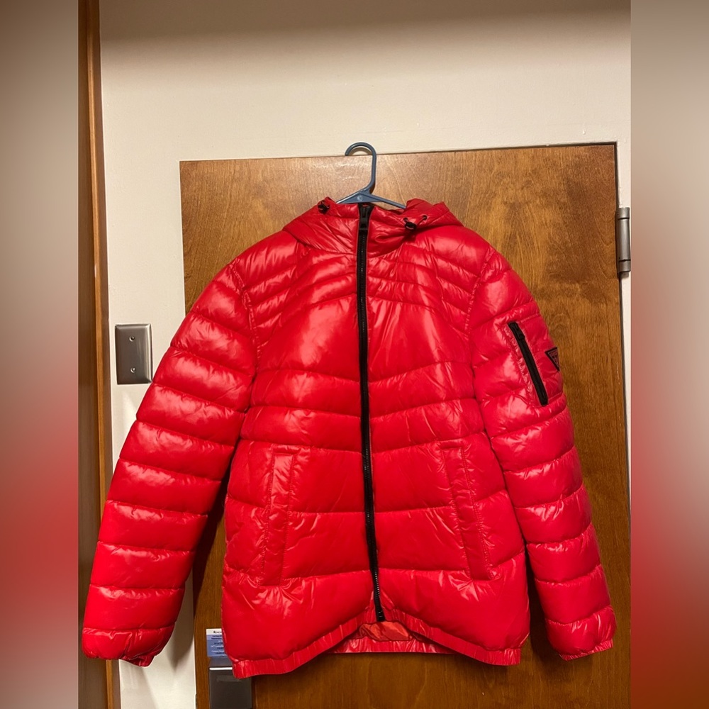 Red Guess Puffer Jacket - Gem